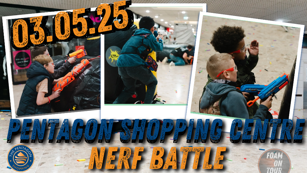 The Pentagon Mall NERF Battle - Five Corners of Foam